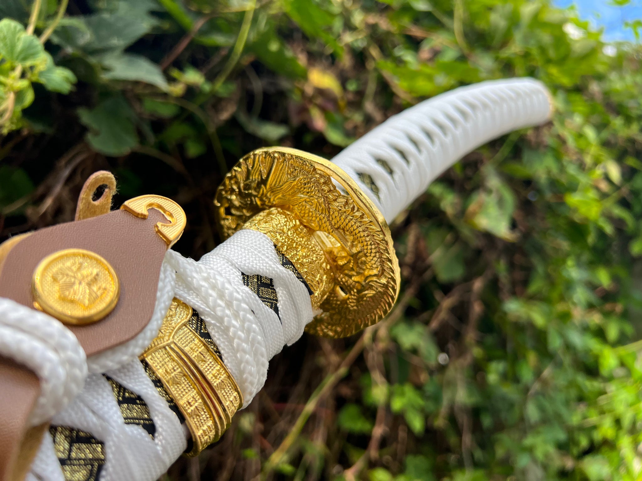 Deko Katana Gold/Weiß